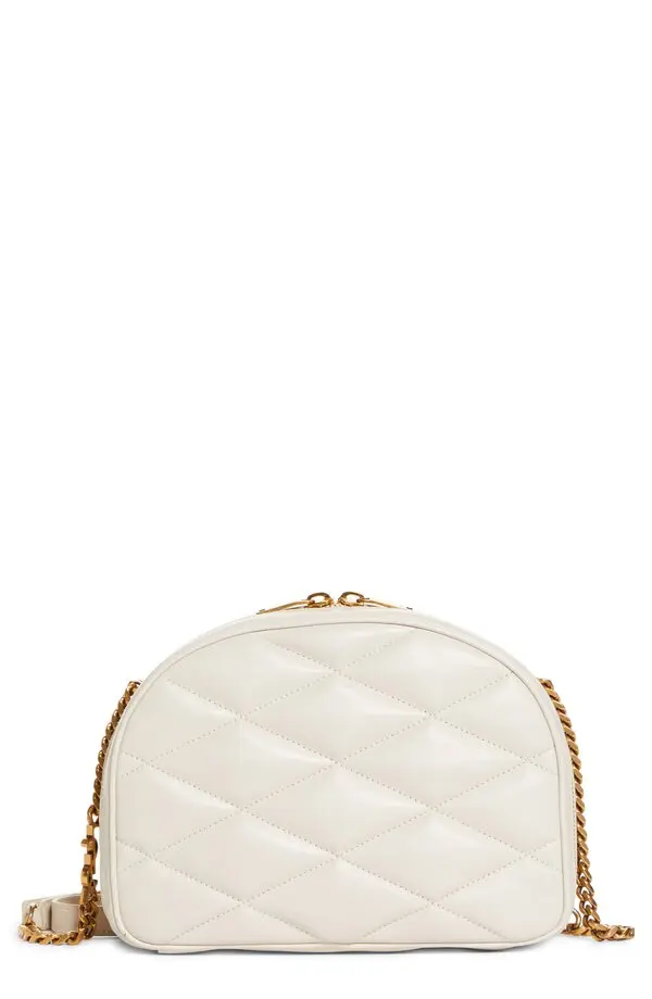 Saint Laurent Lolita Lambskin Leather Demi Lune Crossbody Bag Crema
